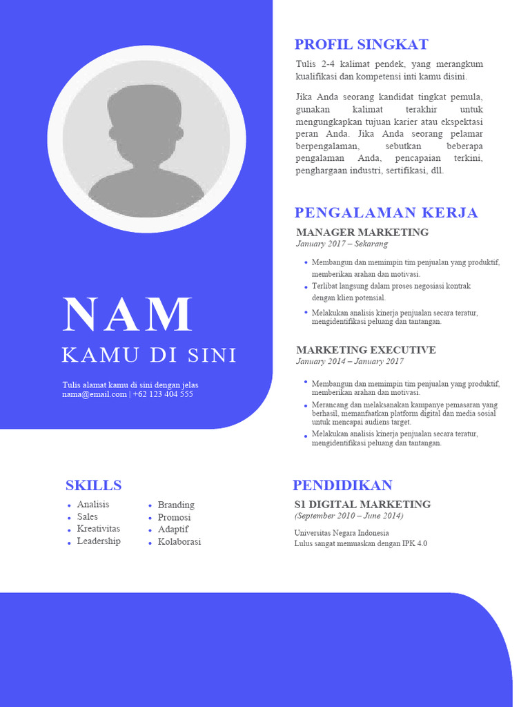 Free Download Template Cv Kreatif Word Pdf