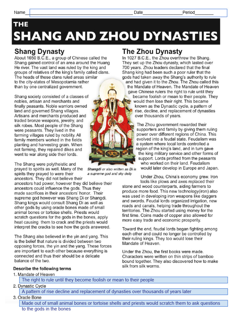 06B Shang V Zhou Dynasties | PDF