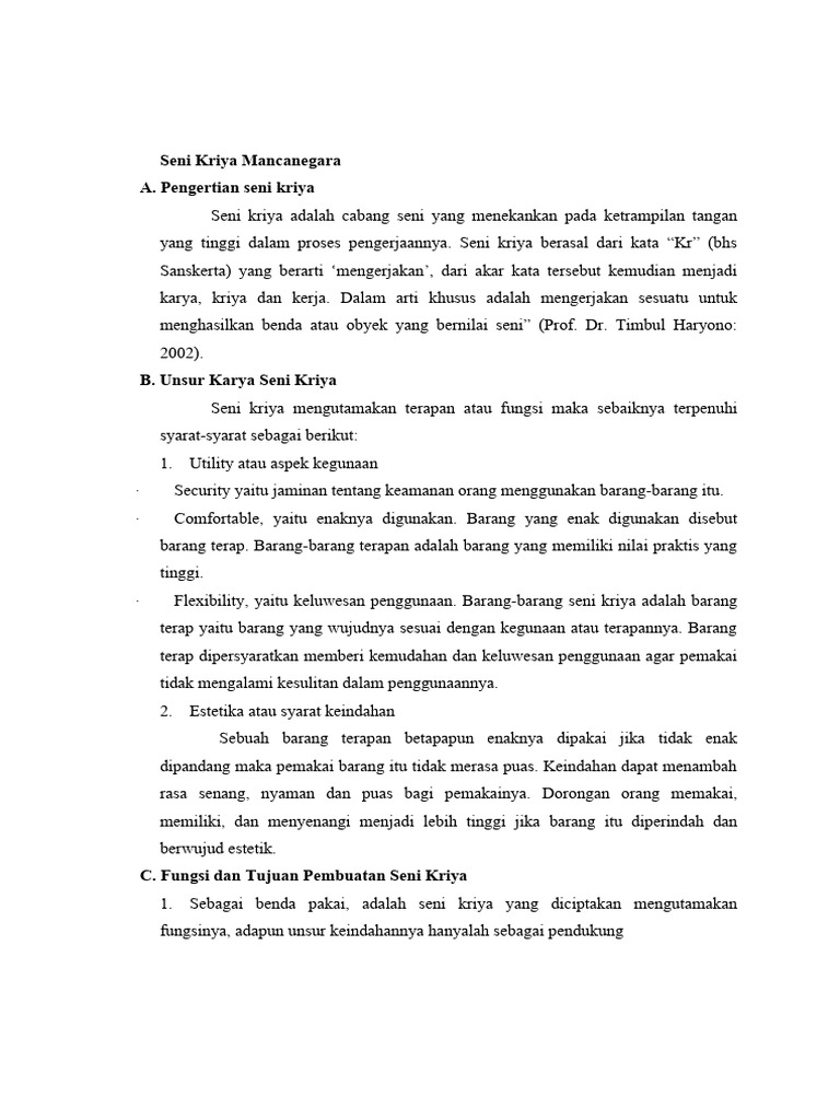 Seni Kriya Mancanegara | PDF