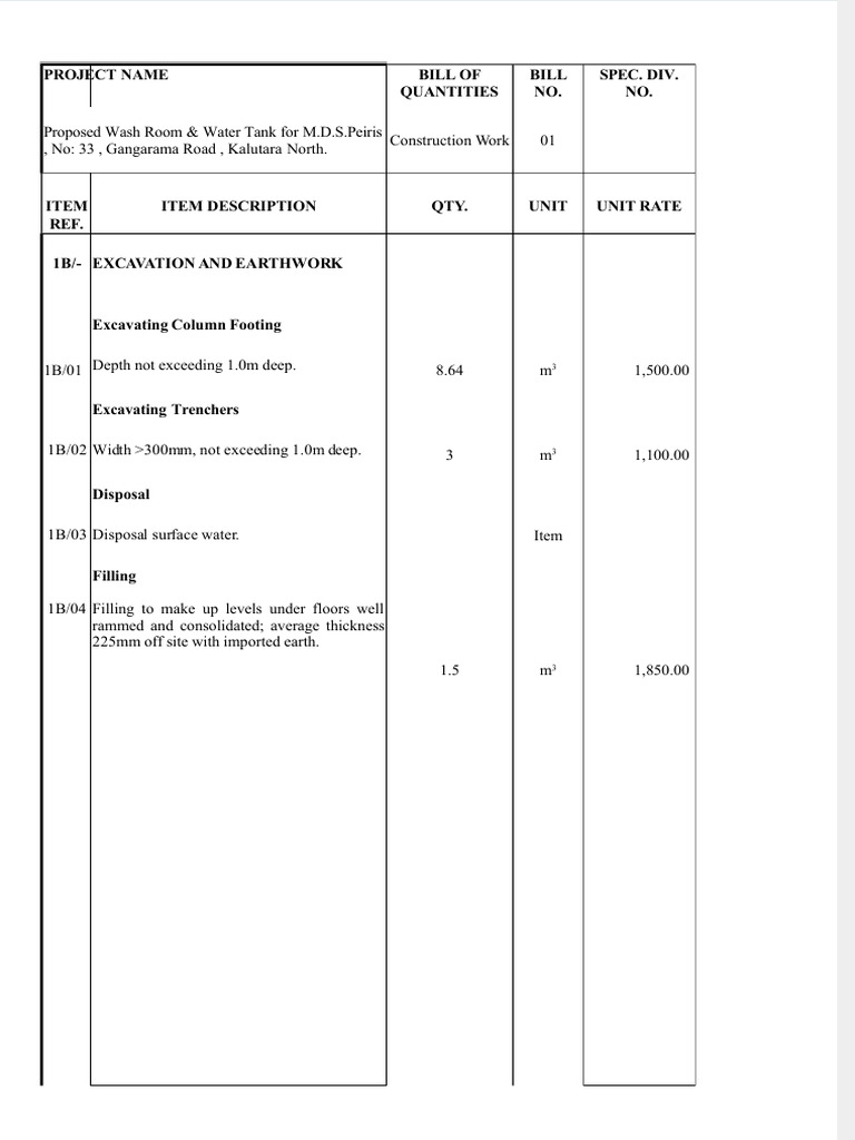 Dokumen - Tips Boq Estimate 01 | Download Free PDF | Currency