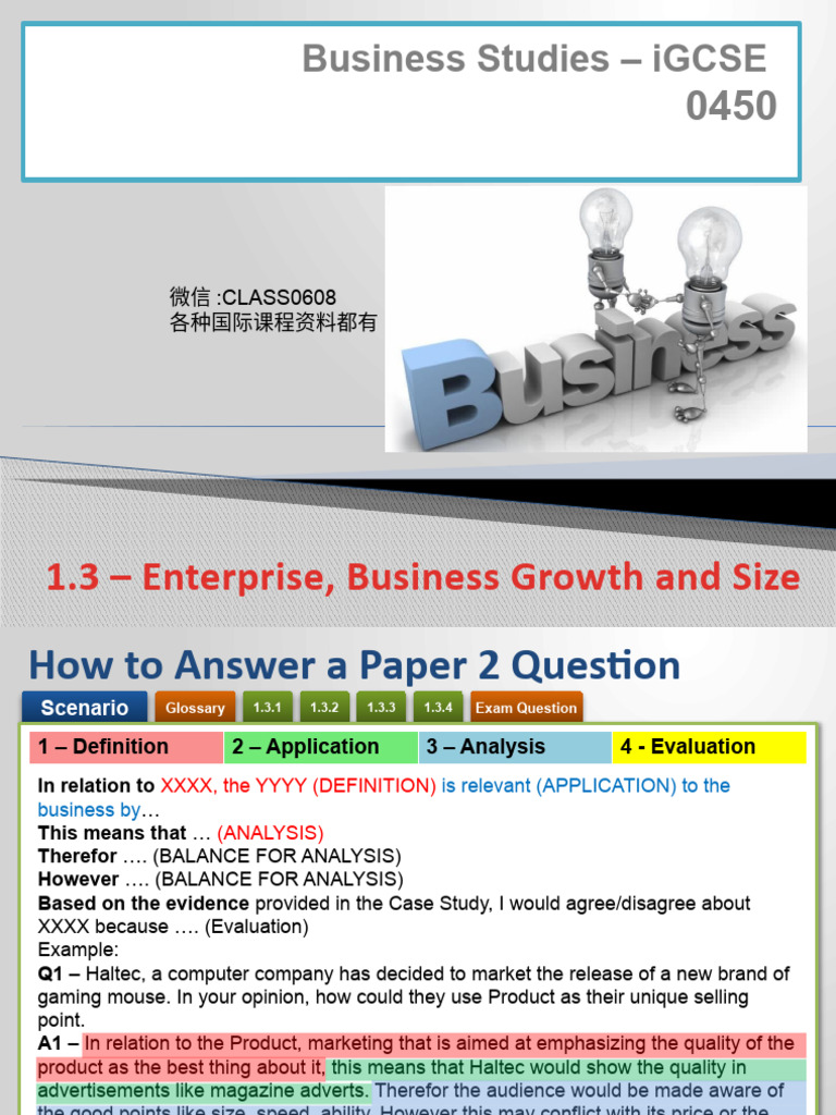 IGCSE 1.3 Enterprise Business Growth and Size | PDF | Entrepreneurship ...