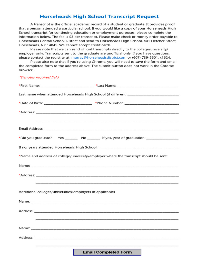 High School Transcript Example | PDF | Service Industries