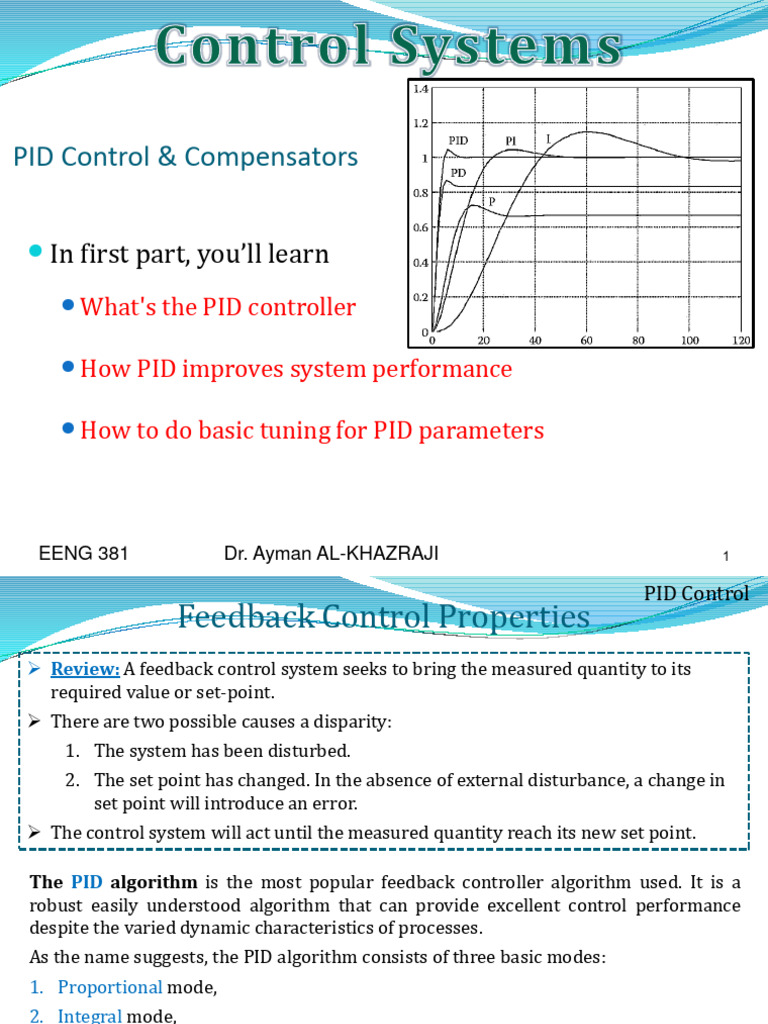 09 PID Control + Compensators | PDF | Control Theory | Signal Processing