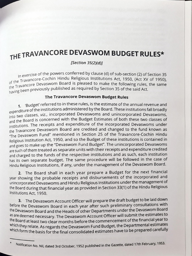 TDB Budget Rules | PDF