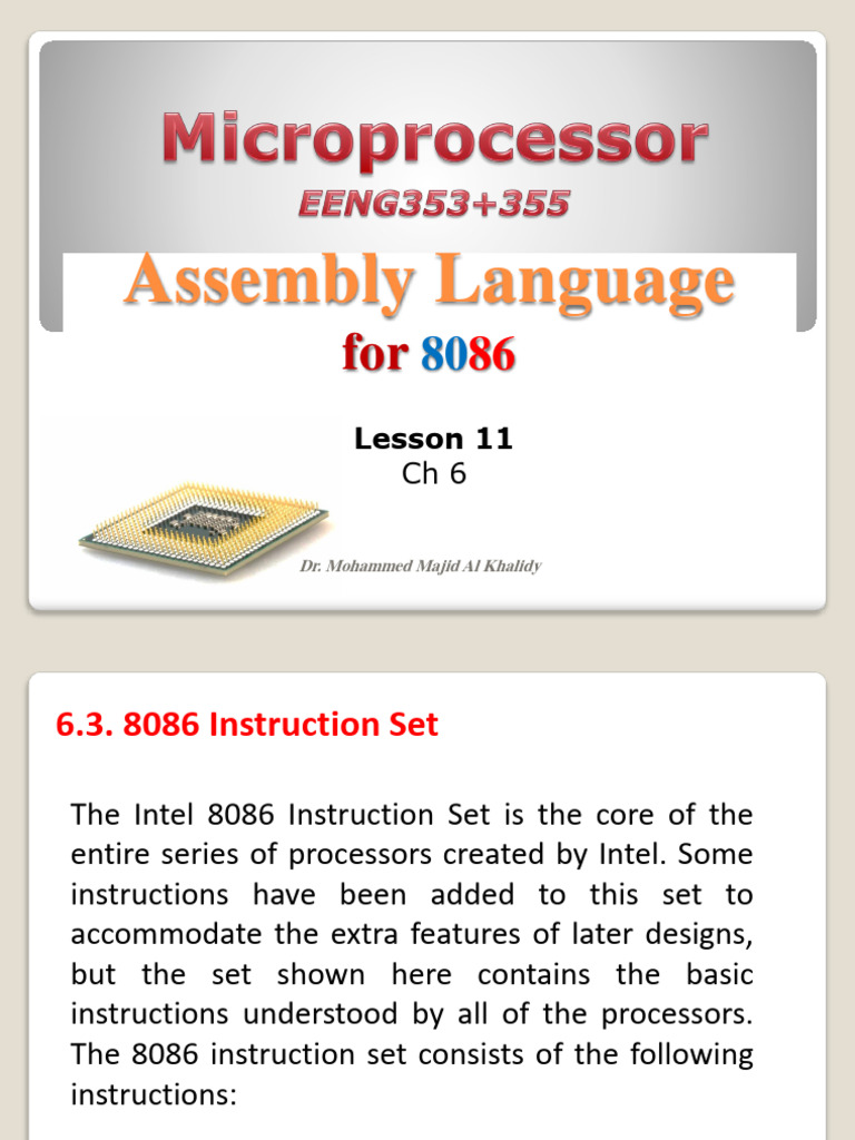 MIC 11 - Assembly Language For 8086 | PDF | Assembly Language | Office ...