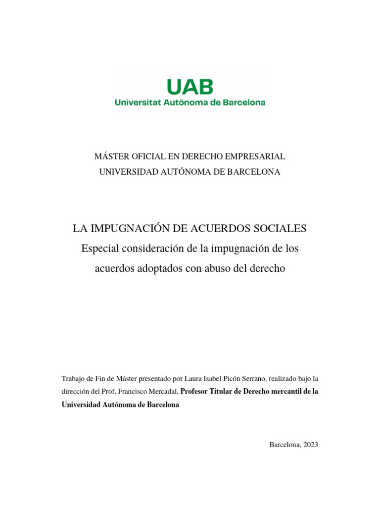 TFM Definitivo | PDF | Derecho Corporativo | Caso de ley