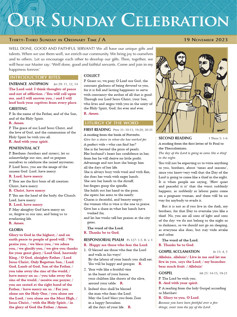 20231119-The-Thirty-Third-Sunday-of-Ordinary-Time-A4-printable | PDF ...