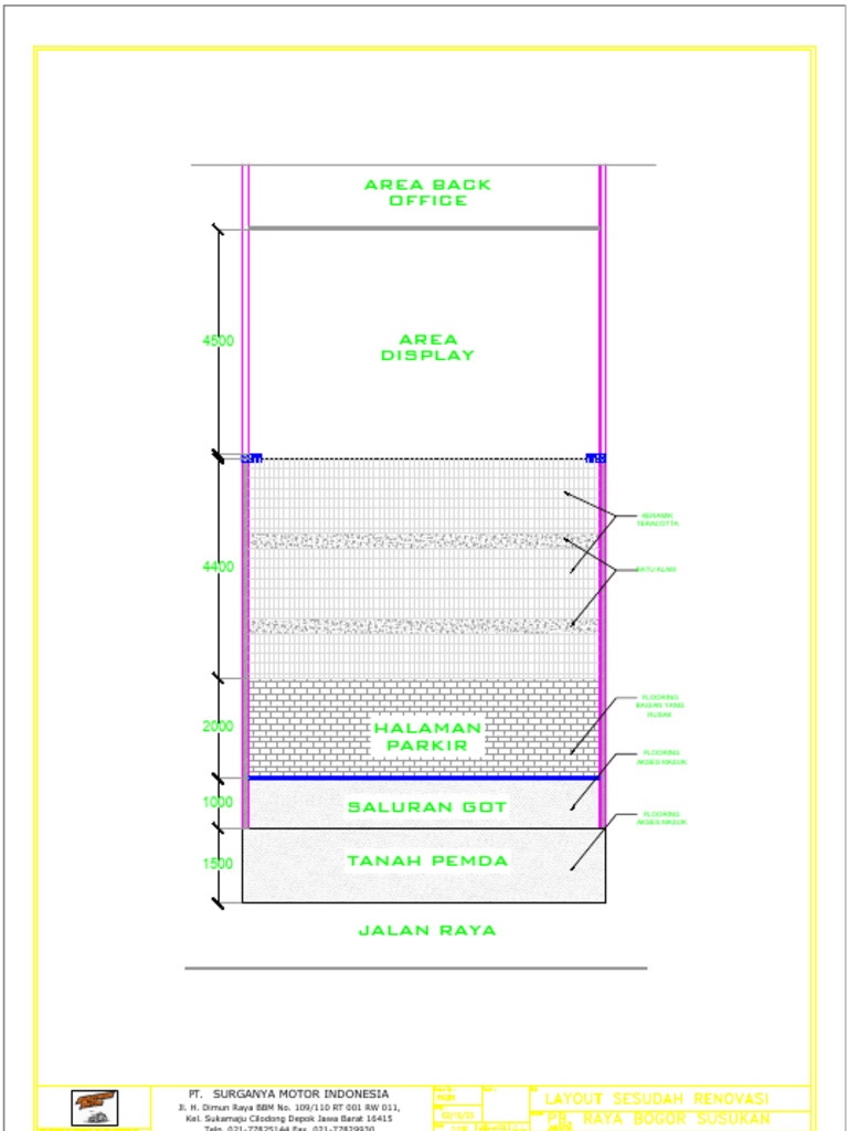 Layout Sesudah Renovasi - PB Raya Bogor Susukan | PDF