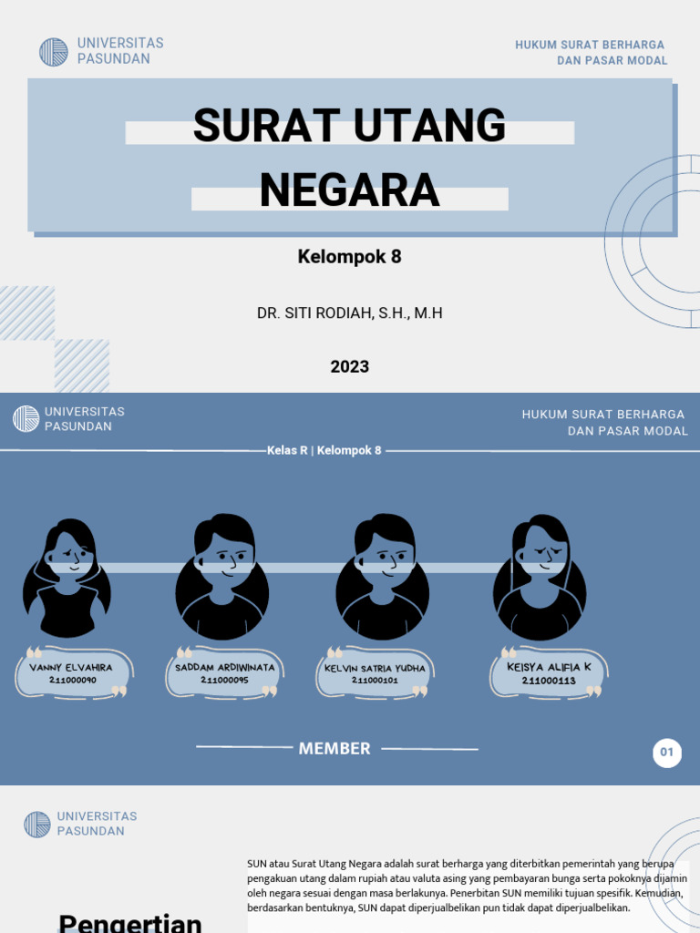 Surat Utang Negara - Kelompok 8 | PDF | Pengelolaan Keuangan & Uang