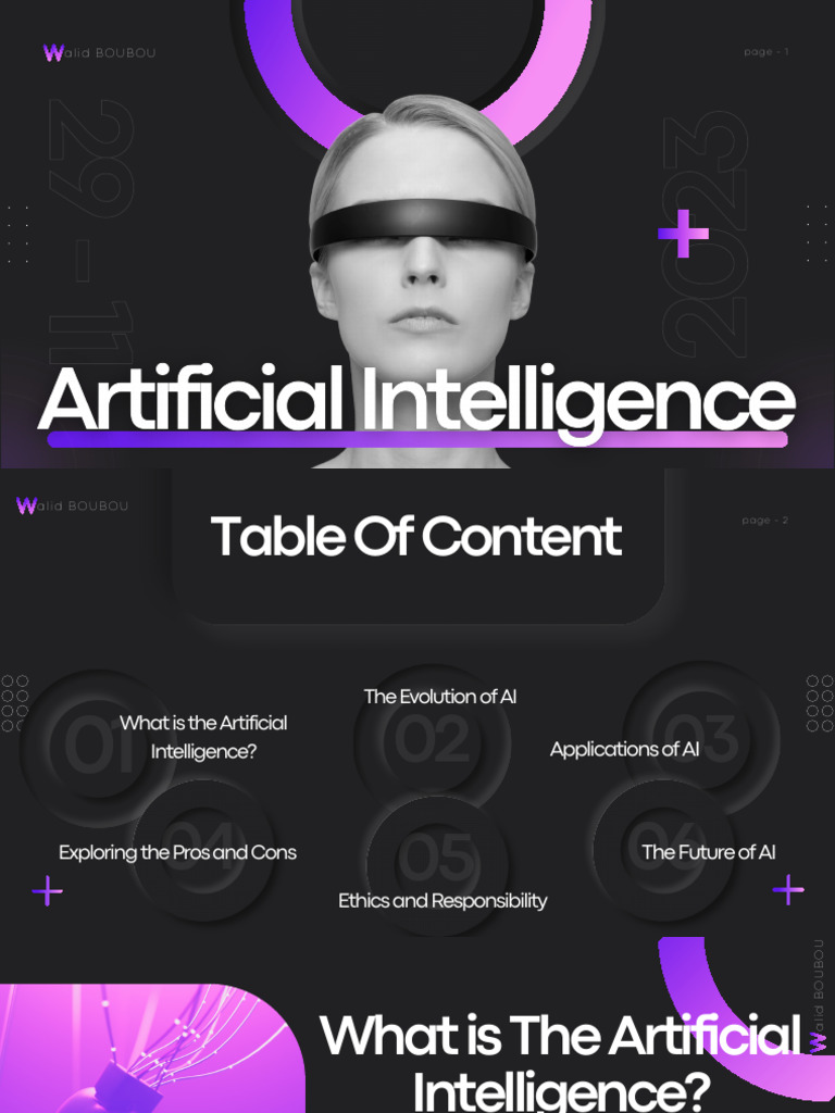 Blue and Black Futuristic Illustrative Artificial Intelligence Project Presentation | PDF ...