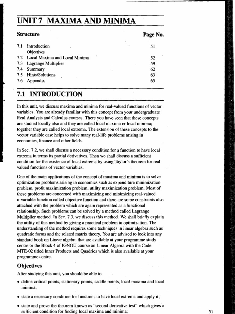 Unit 7 | PDF | Mathematical Optimization | Mathematical Concepts