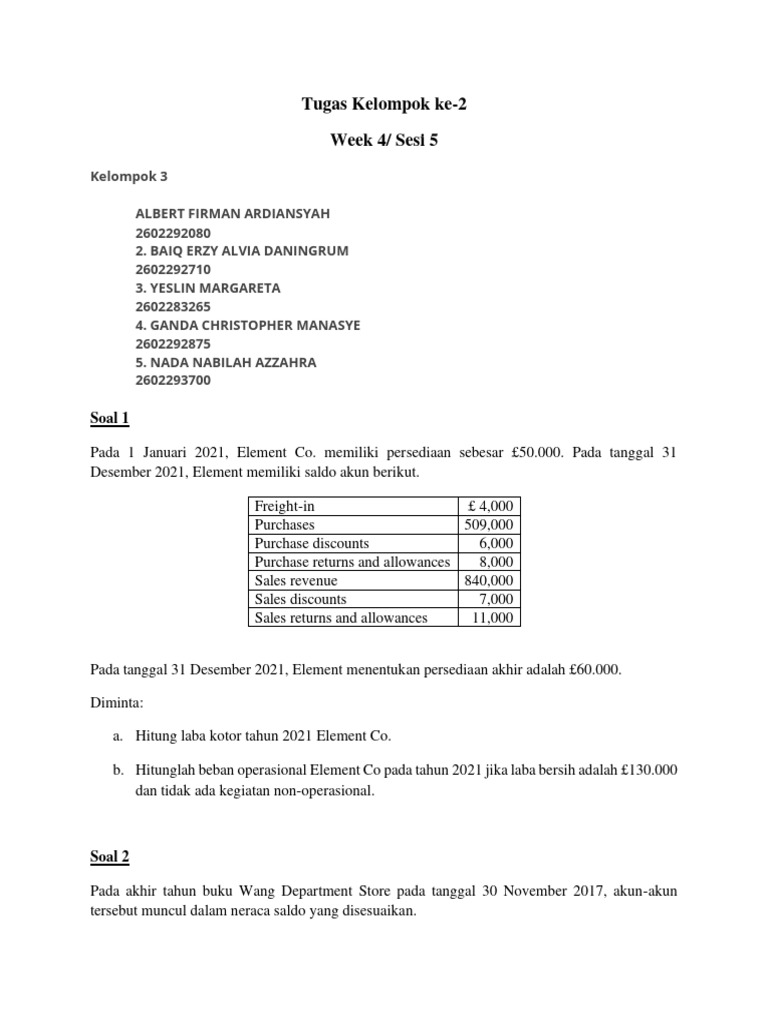 Tugas Kelompok Ke 3 - Introduction To Accounting | PDF