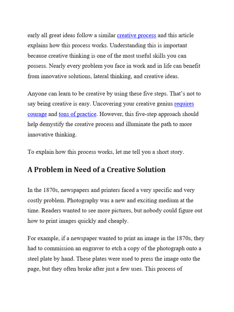 Early All Great Ideas Follow A Similar | PDF | Creativity | Thought