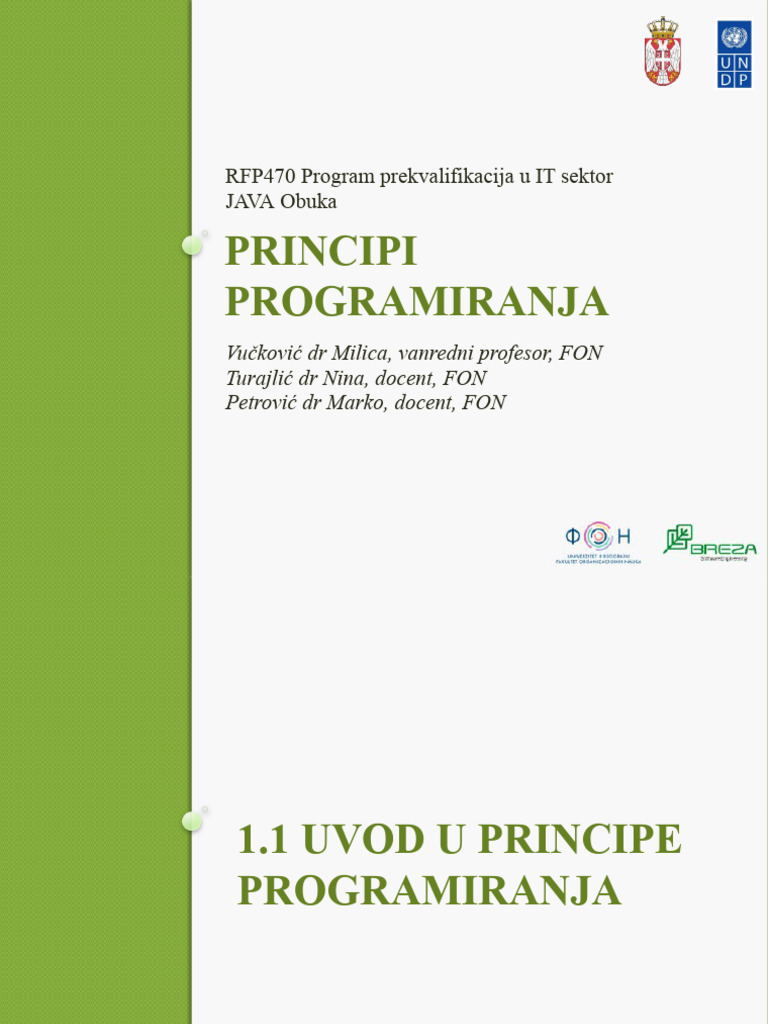 1.1 Uvod U Principe Programiranja | PDF