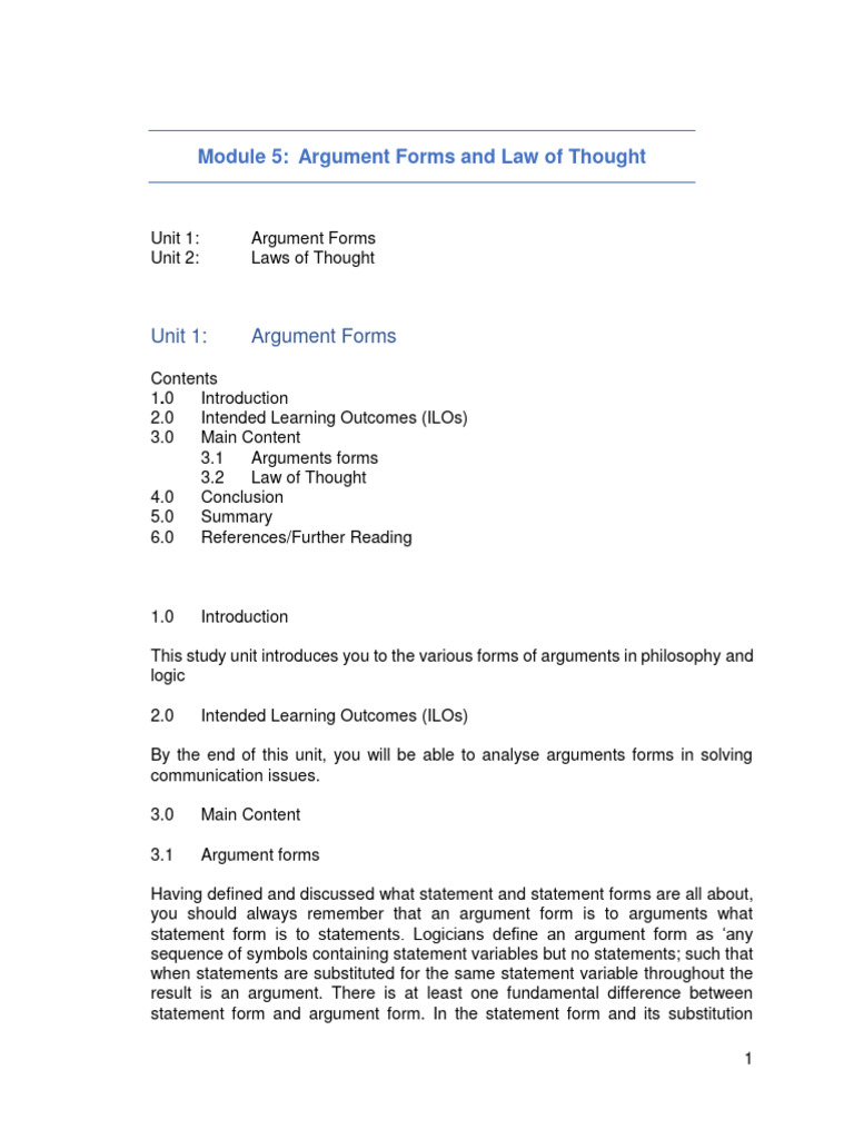 GST203 Module 5 | PDF | Argument | Logic