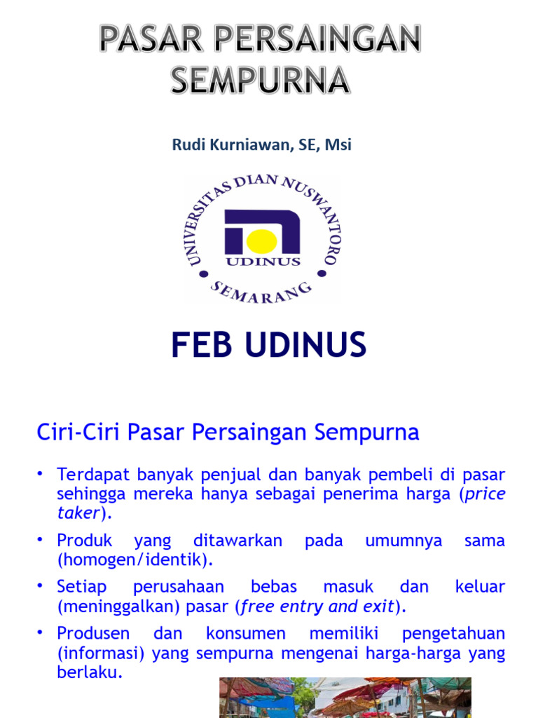 Ciri-Ciri Pasar Persaingan Sempurna | PDF