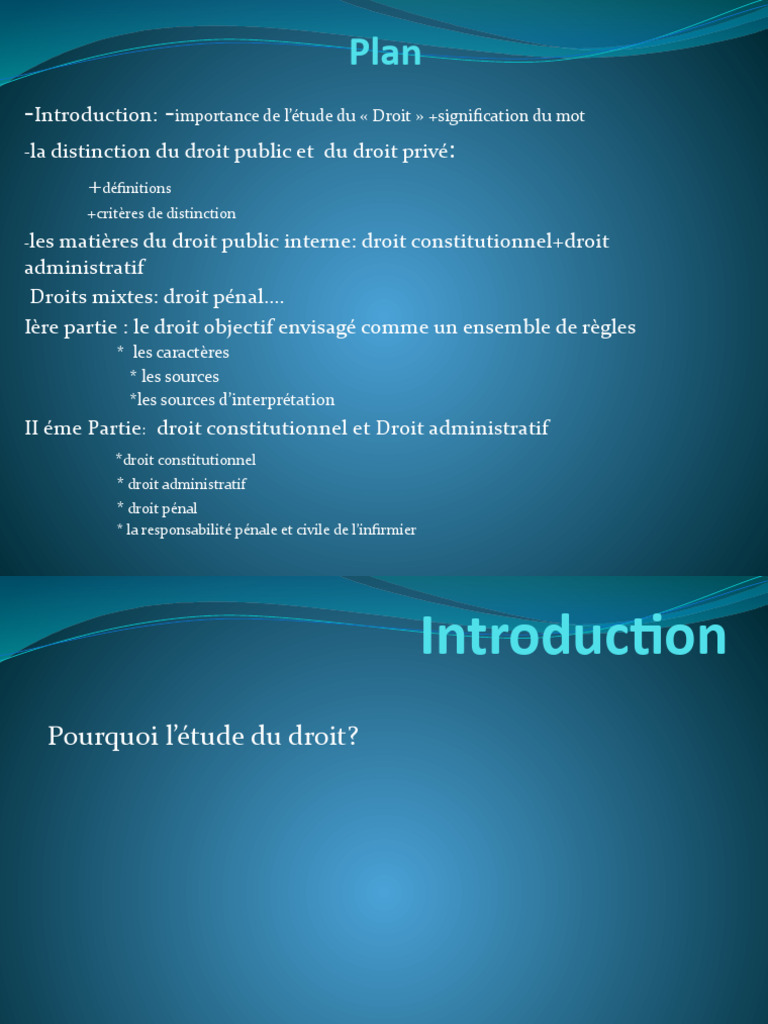 Cours Droit (Présentation) | PDF