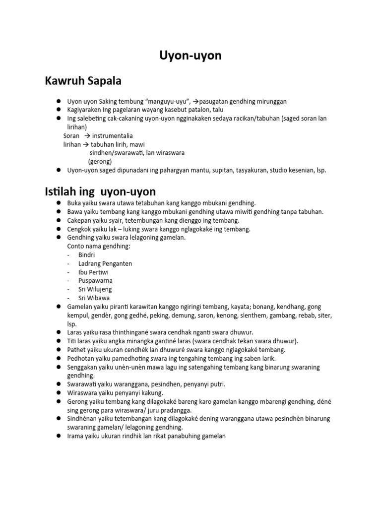 Materi Uyon-Uyon Lan Gamelan Edit | PDF