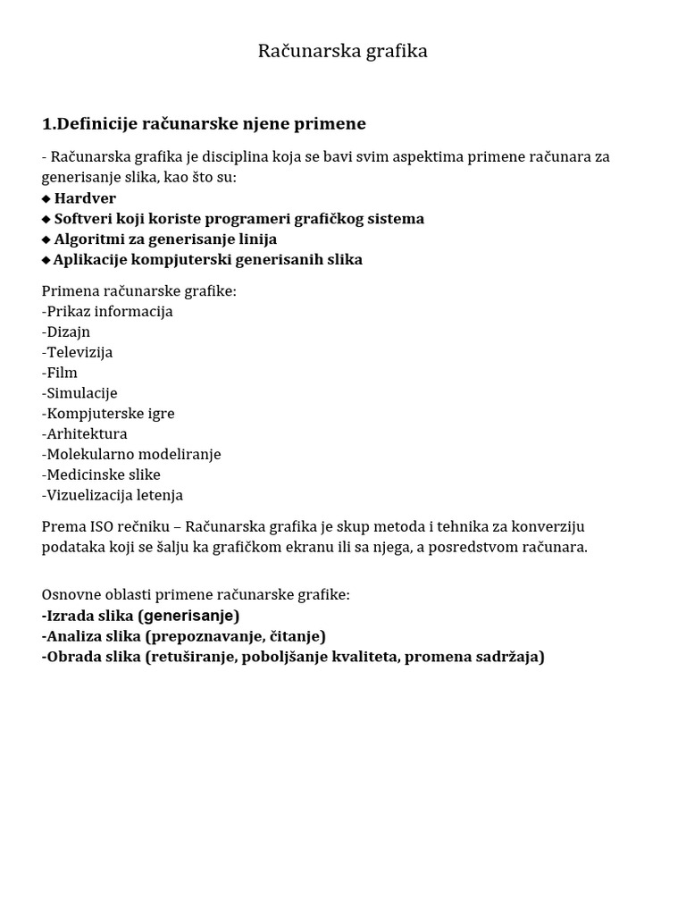 Računarska Grafika | PDF