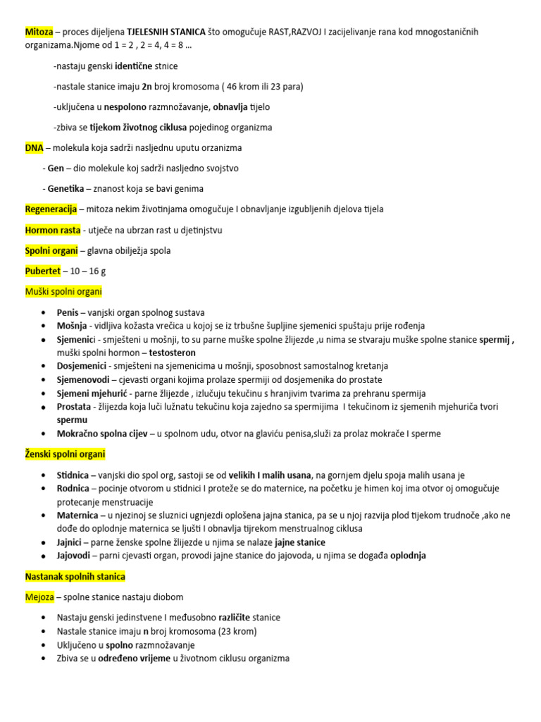 Skripta Iz Biologije | PDF