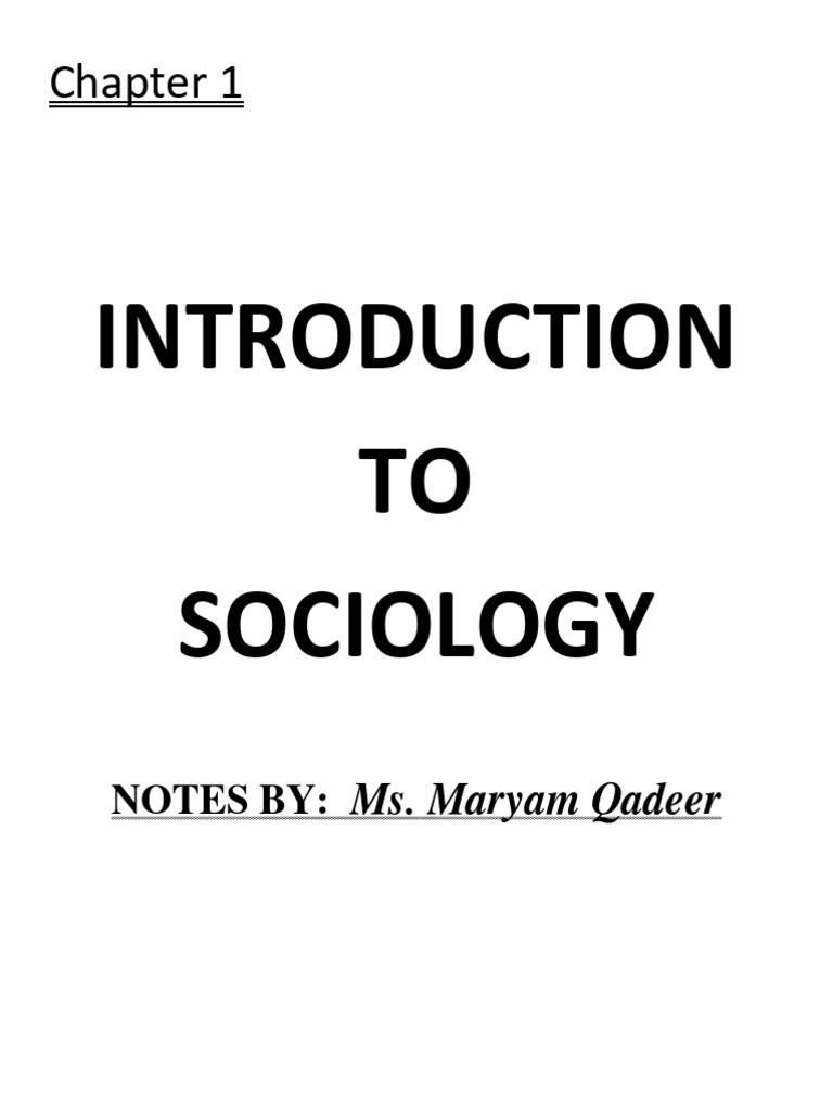 Introduction Chap i Full | PDF | Sociology | Social Sciences