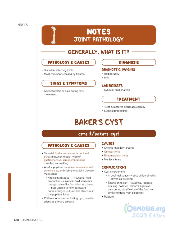 Joint pathology Notes_ Diagrams & Illustrations _ Osmosis | PDF