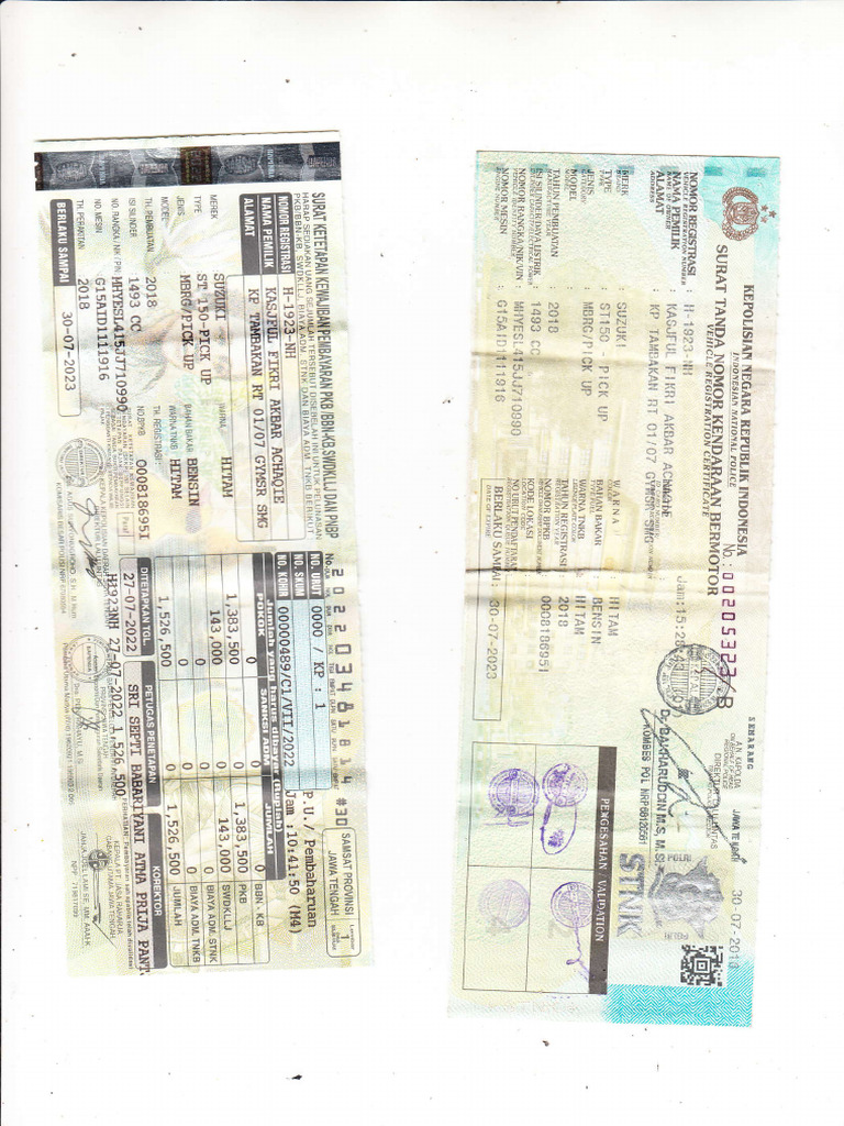 STNK Terbaru 2022 | PDF