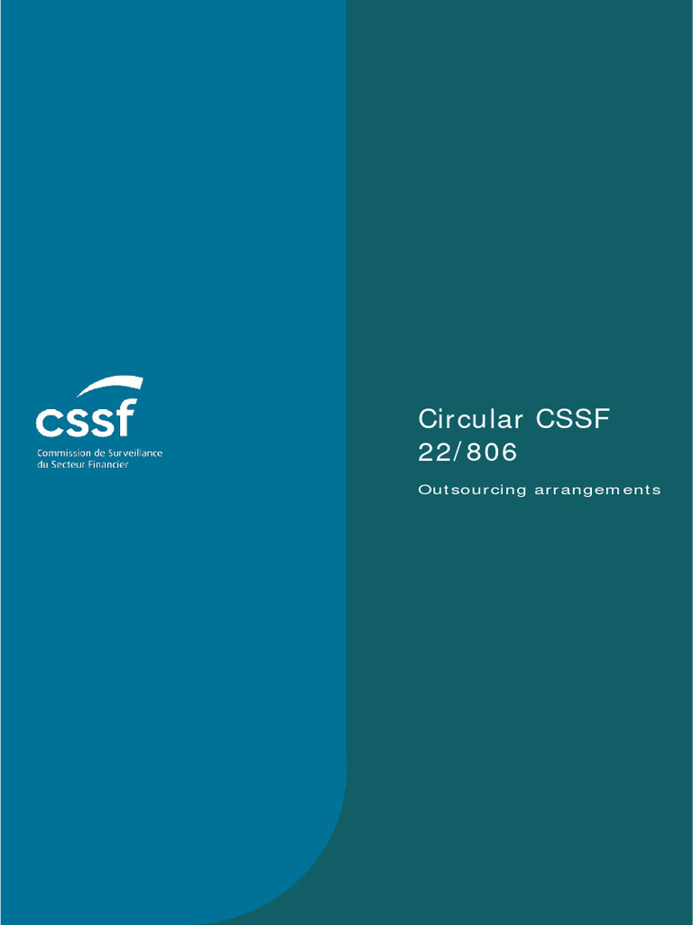 CSSF Circular 22-806 - Outsourcing Arrangements | PDF | Cloud Computing ...