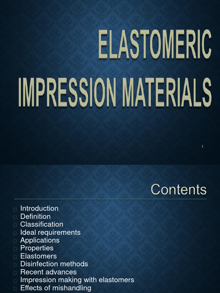 #Elastomeric Impression Materials | PDF