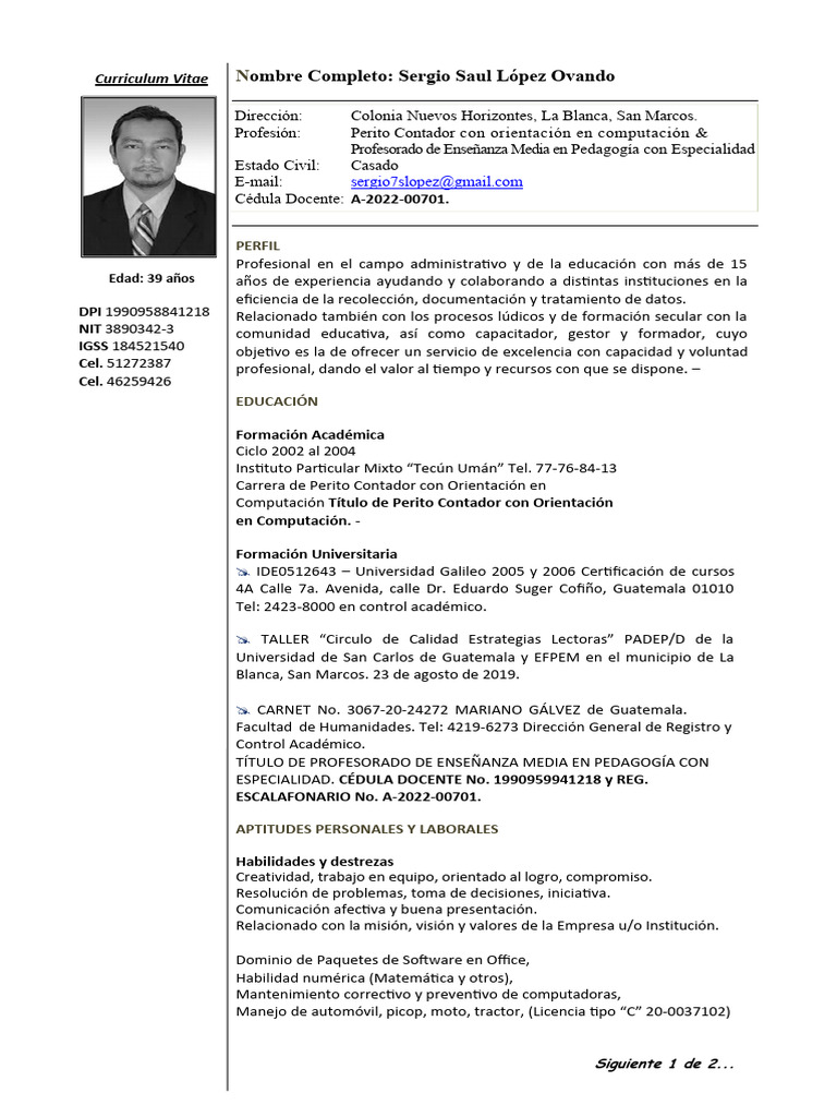 Curriculum - PC - Sergio Actual-2 | PDF