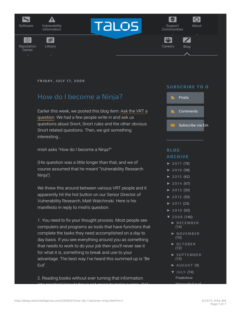 Cisco's Talos Intelligence Group Blo | PDF | Software | Computer ...