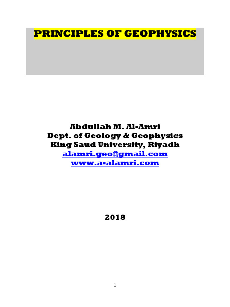 Principles of Geophysics | PDF | Stress (Mechanics) | Waves