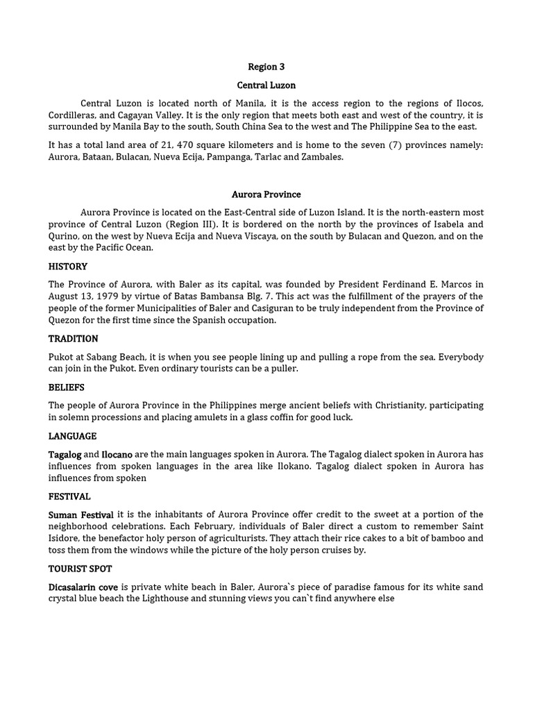 Region 3 Narrative Report | PDF | Philippines