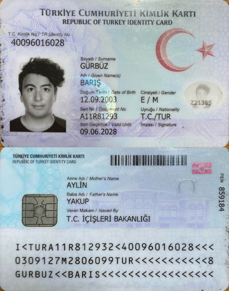 Turkish National ID Card Details | PDF