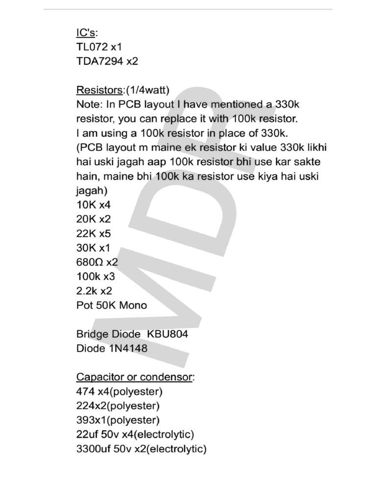 Components List and Wiring | PDF