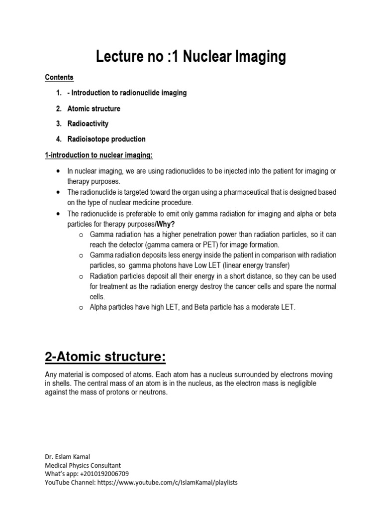 Nuclear Imaging Basics and Radioactivity | PDF | Radioactive Decay ...