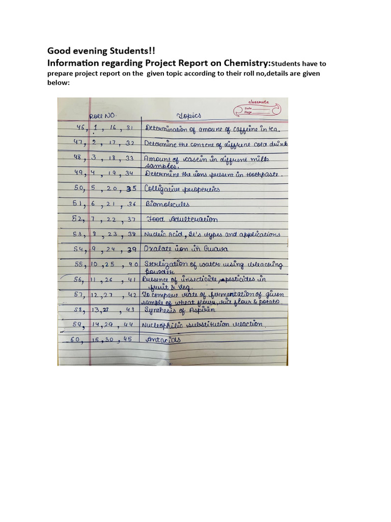 Chemistry Project Report | PDF