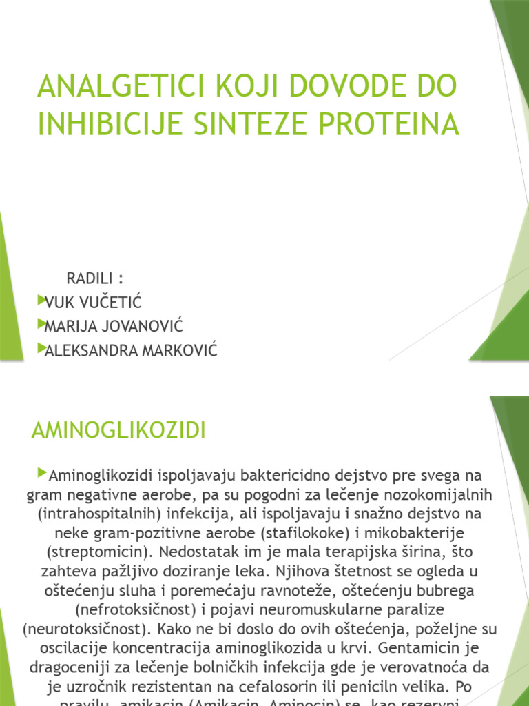 Analgetici Koji Dovode Do Inhibicije Sinteze Proteina | PDF