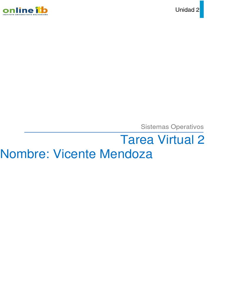 Tarea Virtual 2 SISTEMAS OPERATIVOS | Descargar gratis PDF | Máquina virtual | Virtualización