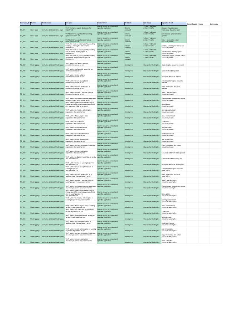 Google Meet Test Cases | PDF | Password | Icon (Computing)