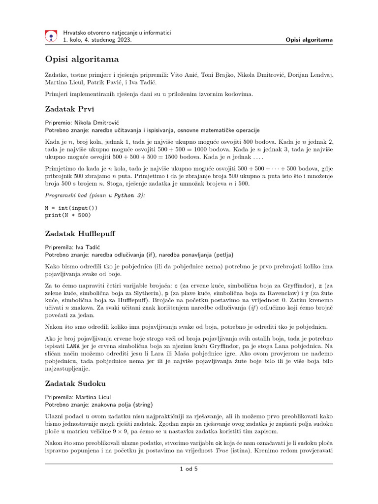 Opisi Algoritama | PDF