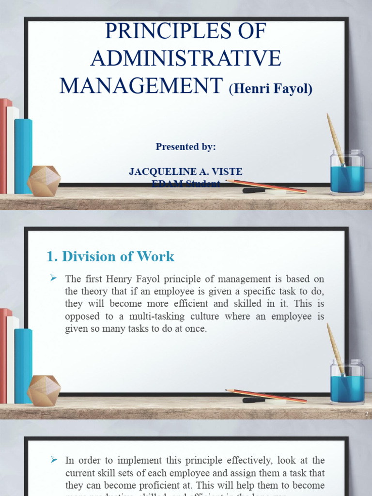 Principles of Administrative Management-Henri Fayol | PDF | Employment ...