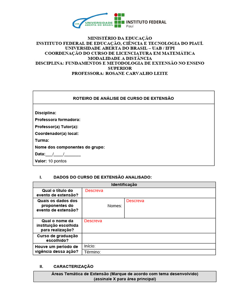 Modelo de Relatã Rio de Anã¡lise Do Artigo Extensã o | PDF | Science