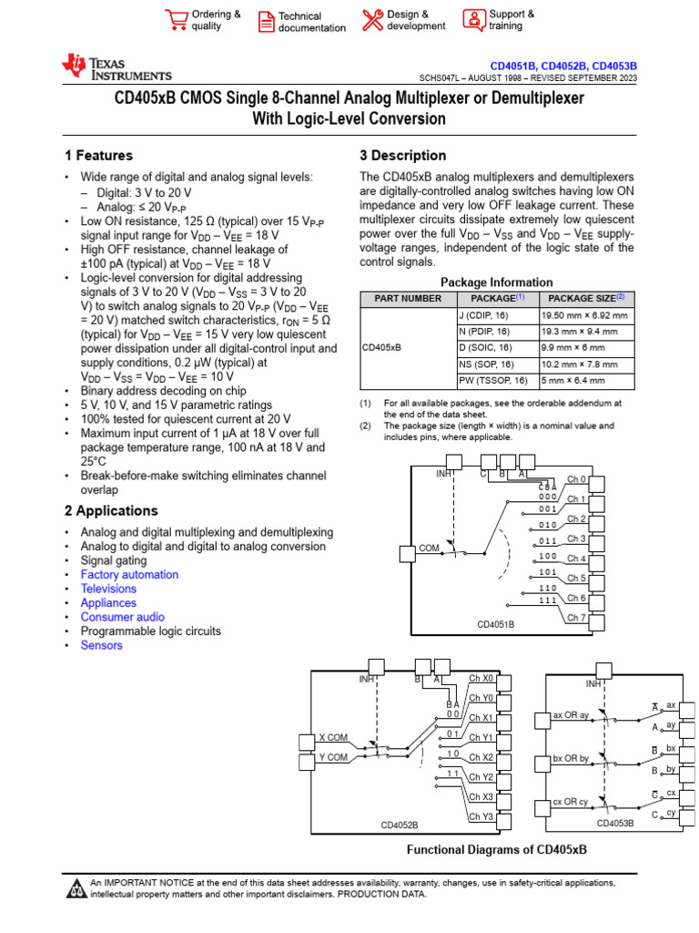 CD4051BE | PDF | Electrostatic Discharge | Electronic Engineering
