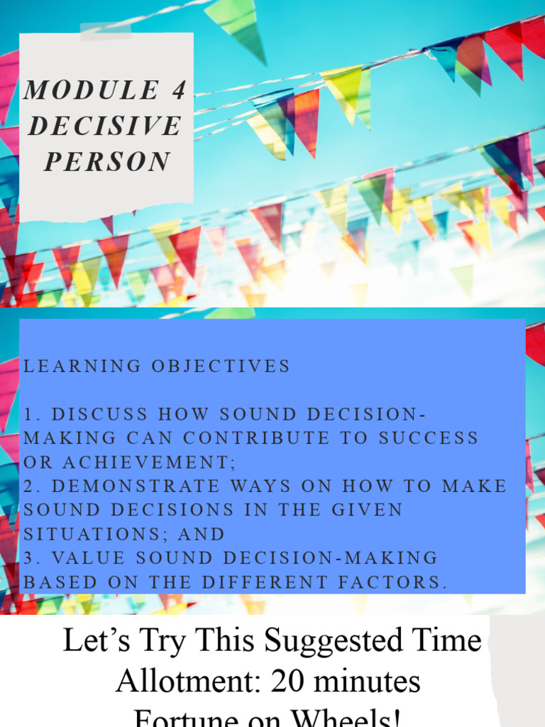Module 4 Wise Decision | PDF | Thought | Decision Making