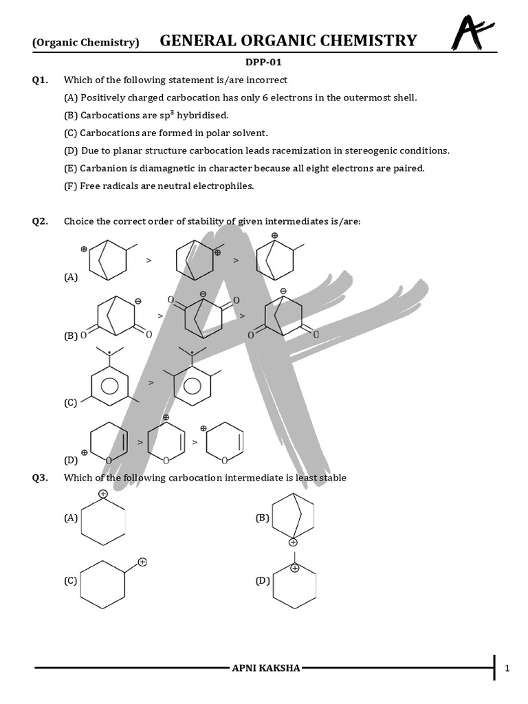 DPP - 01 - General Organic Chemistry | PDF | Organic Chemistry | Chemistry