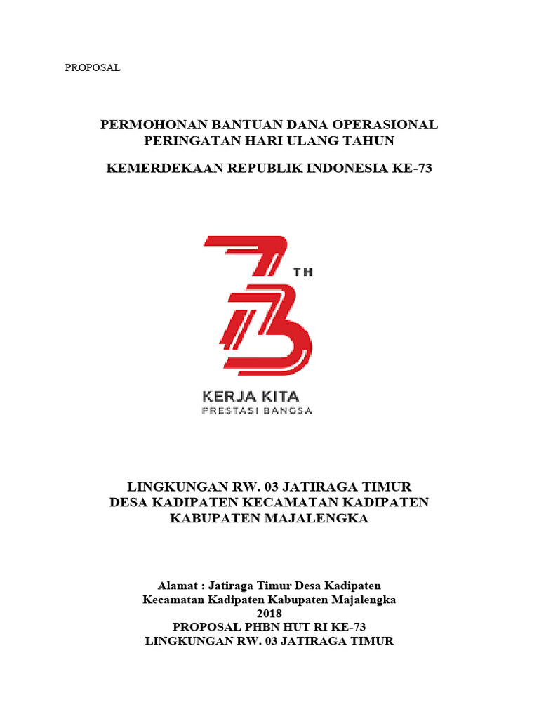 CONTOH PROPOSAL KEGIATAN PHBN | PDF