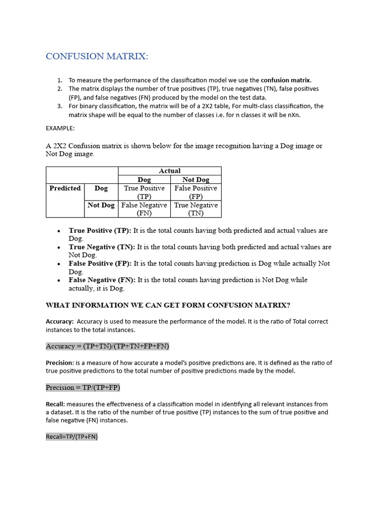 Confusion Matrix | PDF