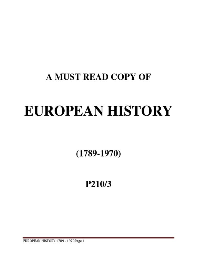 European History: 1789-1970 Overview | PDF | French Revolution | France