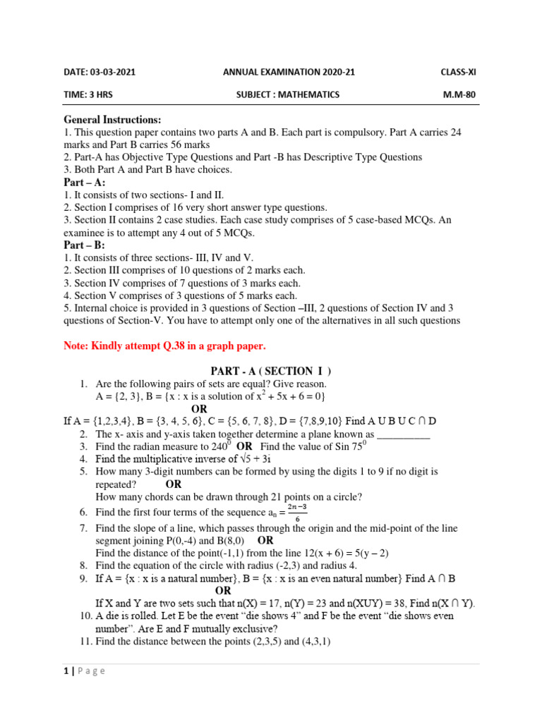 Class 11 Maths Exercise 2.1 PDF | PDF | Circle | Multiple Choice